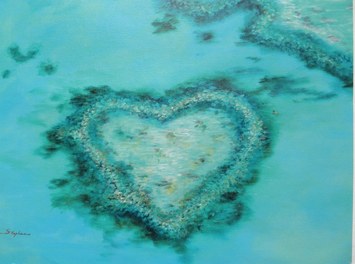 Turtles at Heart Reef - Great Barrier Reef – Ian Stephens Fine Art Gallery